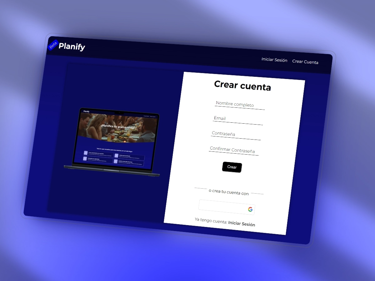 Planify: Crea tu cuenta